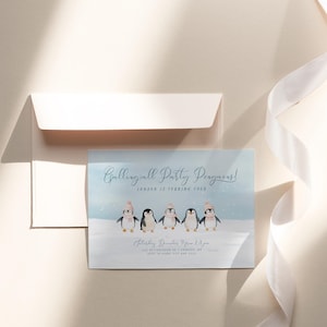 Editable Penguin Birthday Invitation, Calling All Party Penguins ...