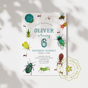 Editable Insect Birthday Invitation Instant Download Bug Birthday We're ...