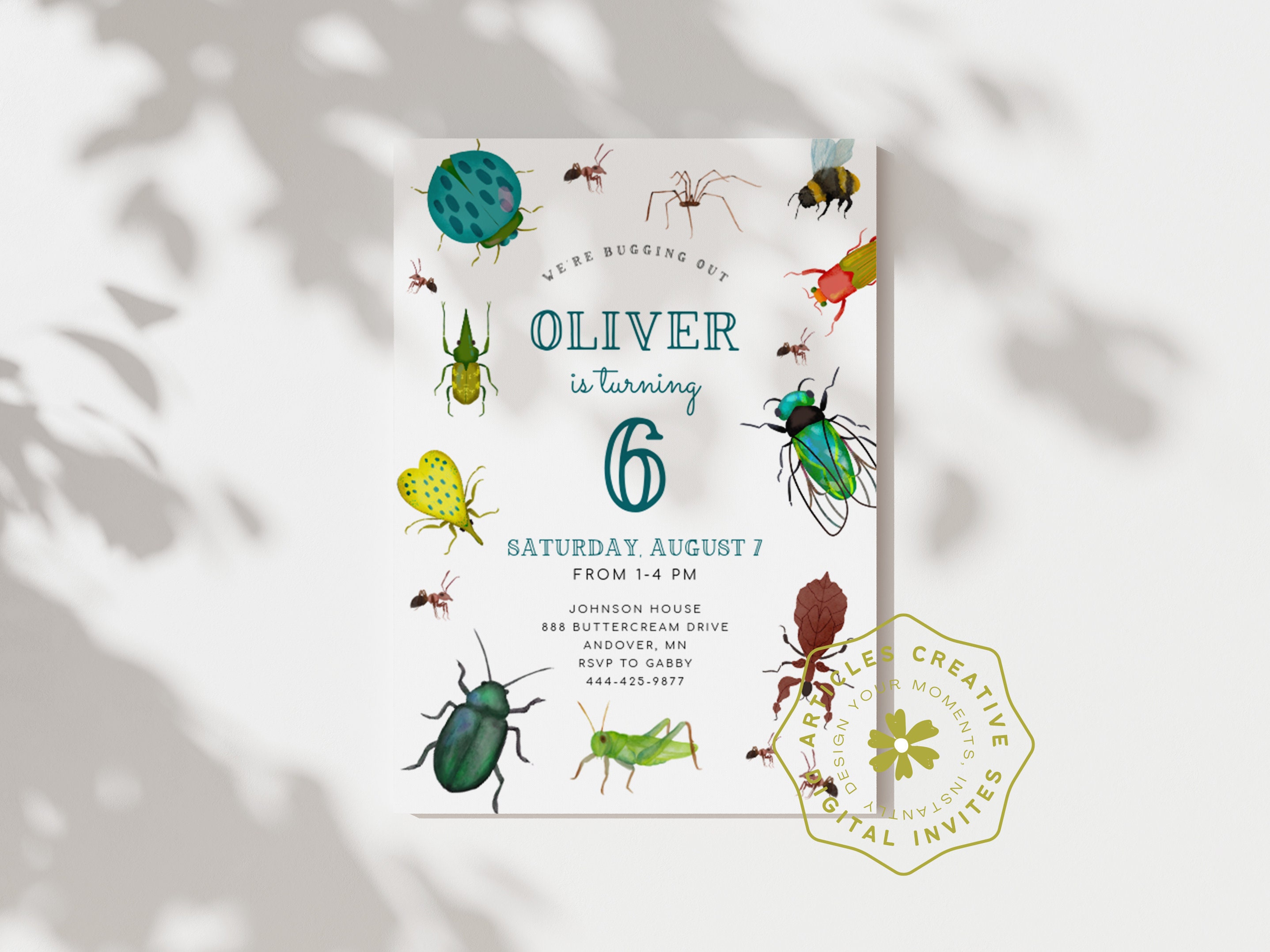 Editable Insect Birthday Invitation Instant Download Bug Birthday We're ...