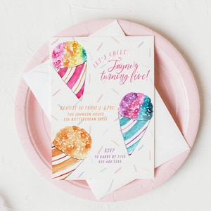 Editable Snow Cone Birthday Invitation, Snow Cone Birthday, Instant ...