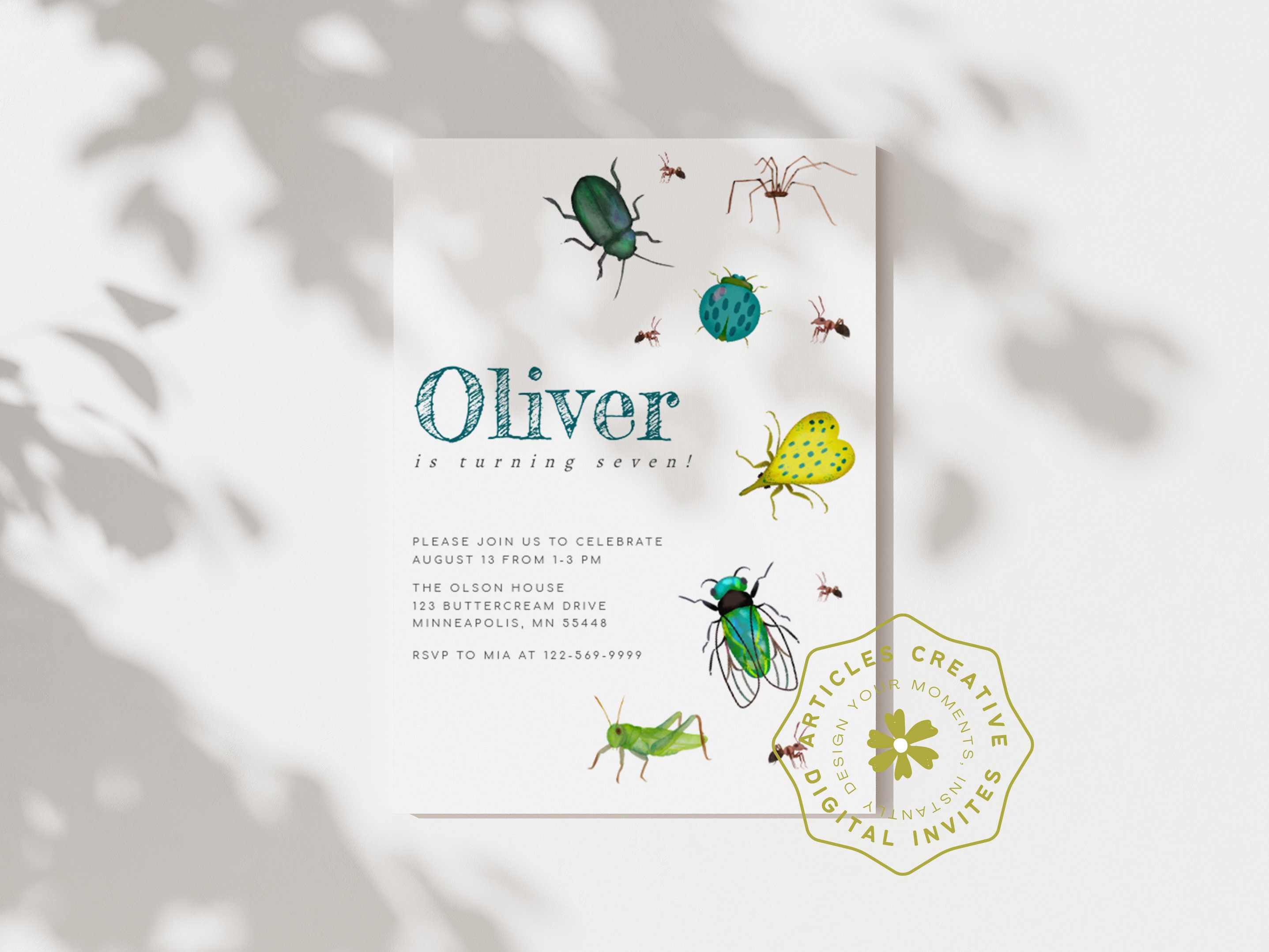 Editable Insect Birthday Invitation Instant Download Bug Birthday We're ...