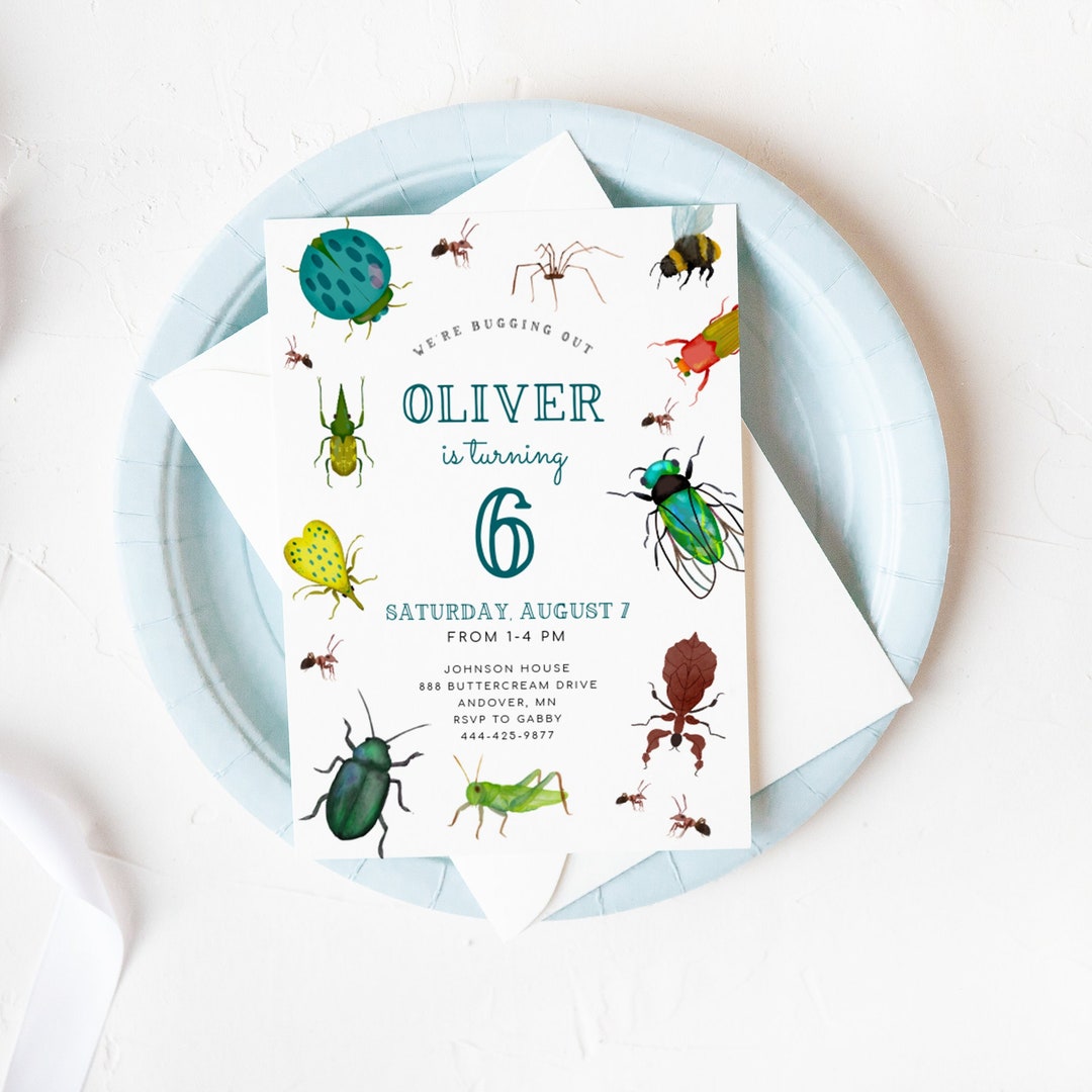 Editable Insect Birthday Invitation Instant Download Bug Birthday We're ...