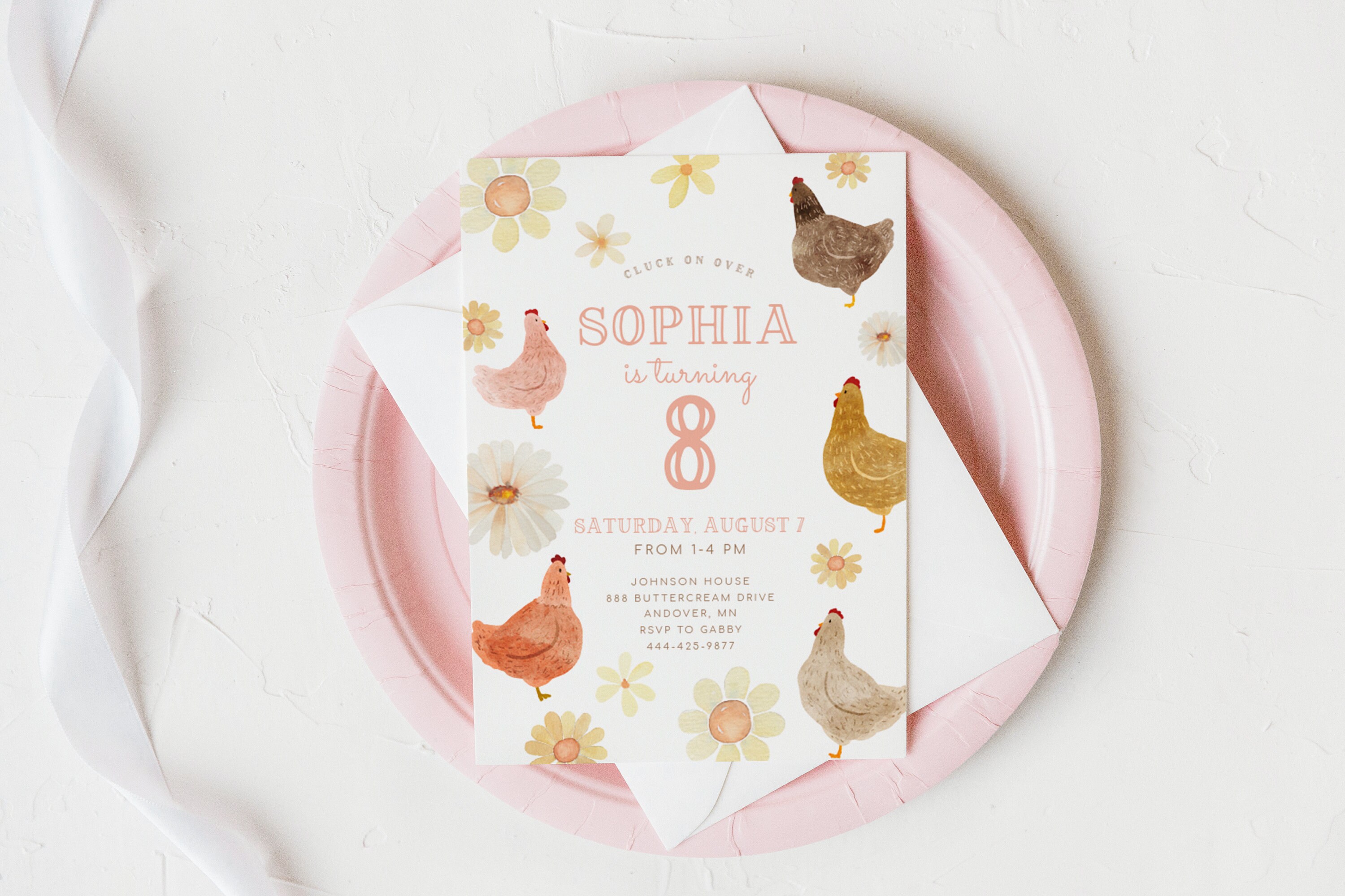 Editable Chicken Birthday Invitation, Instant Download, Chicken ...