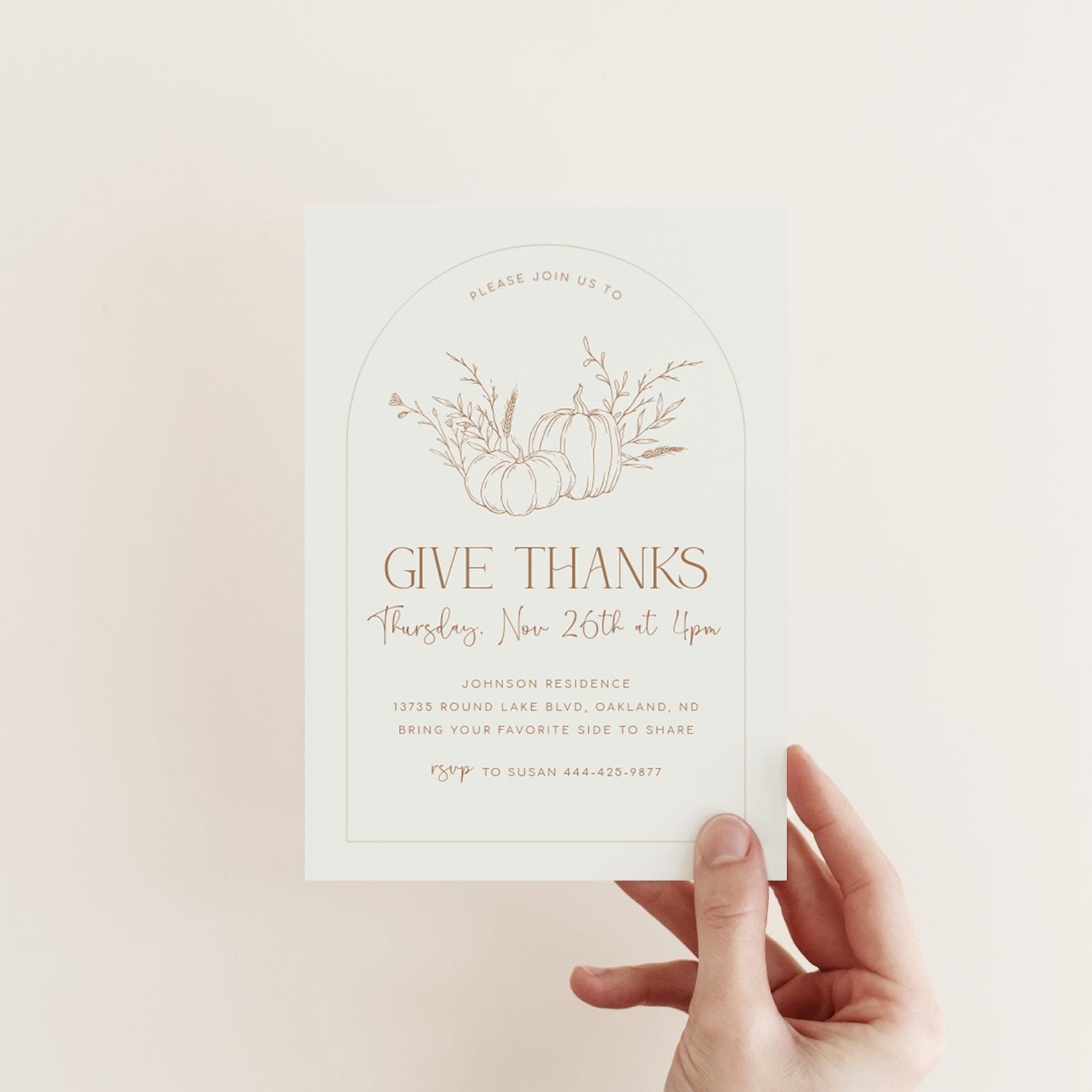 Editable Thanksgiving Invitation Instant Download Modern Fall ...