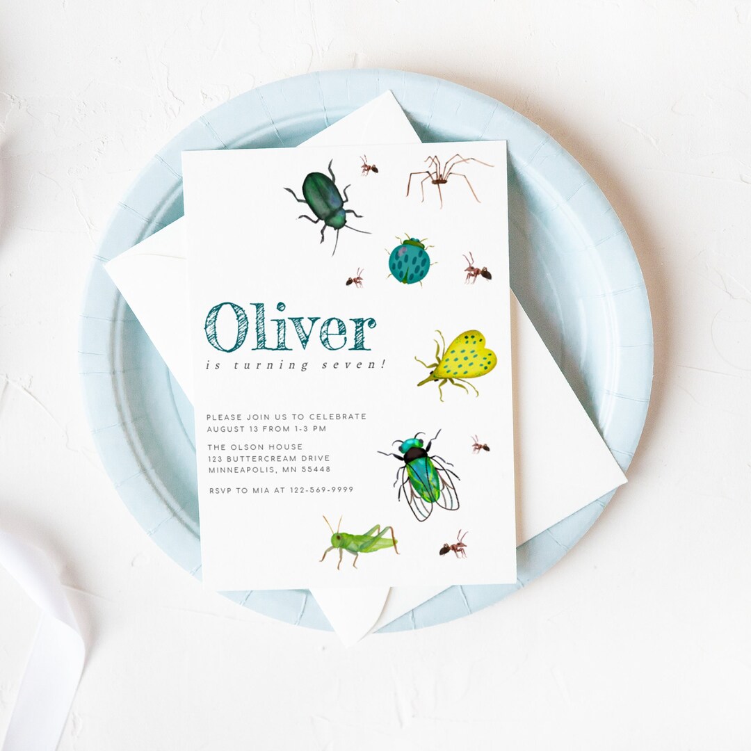 Editable Insect Birthday Invitation Instant Download Bug Birthday We're ...