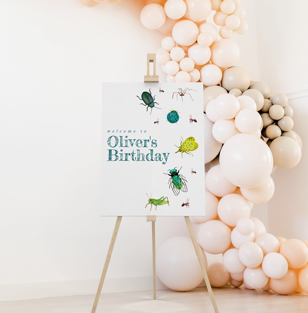 Editable Insect Birthday Welcome Sign Bugging Out Birthday Instant ...