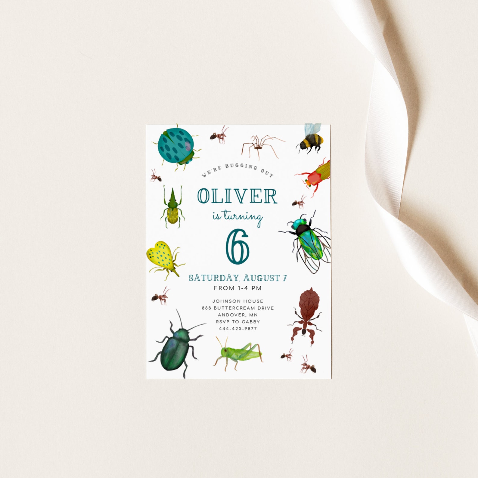 Editable Insect Birthday Invitation Instant Download Bug Birthday We're ...
