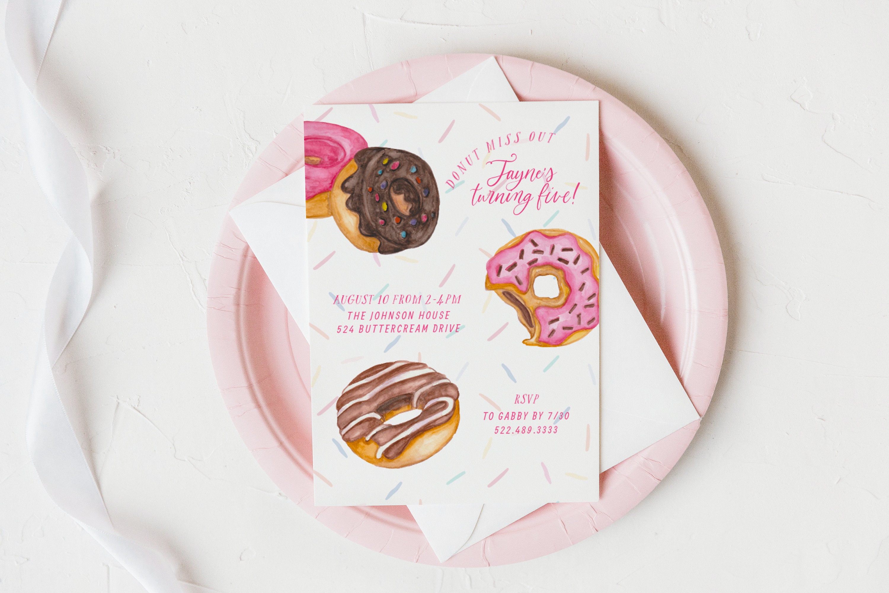 Editable Donut Birthday Invitation Donut Birthday Instant Download ...