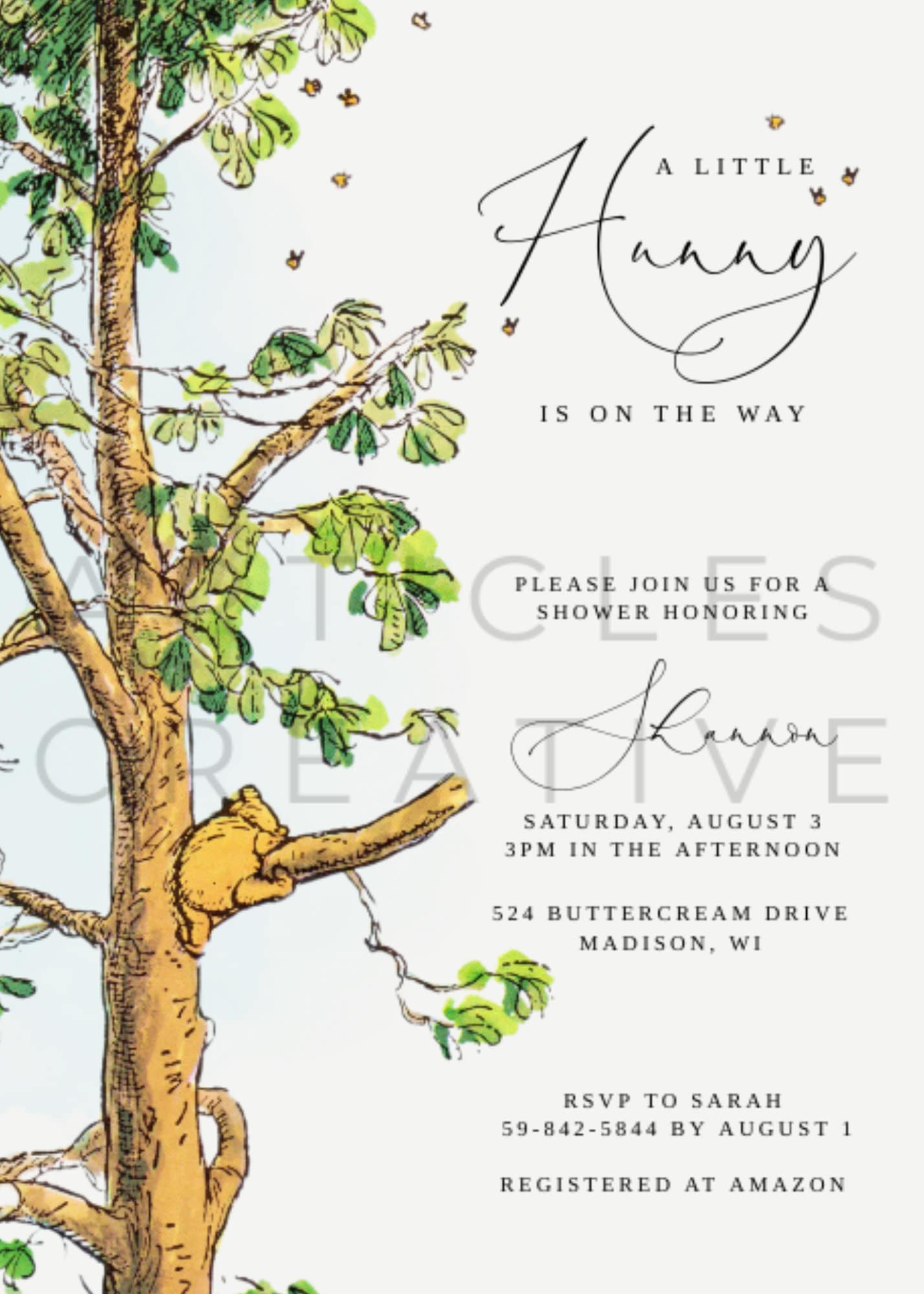 Editable Winnie the Pooh Invitation, Instant Download, Classic Winnie ...