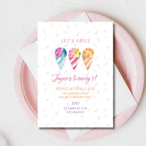 Editable Snow Cone Birthday Invitation Snow Cone Birthday Instant ...