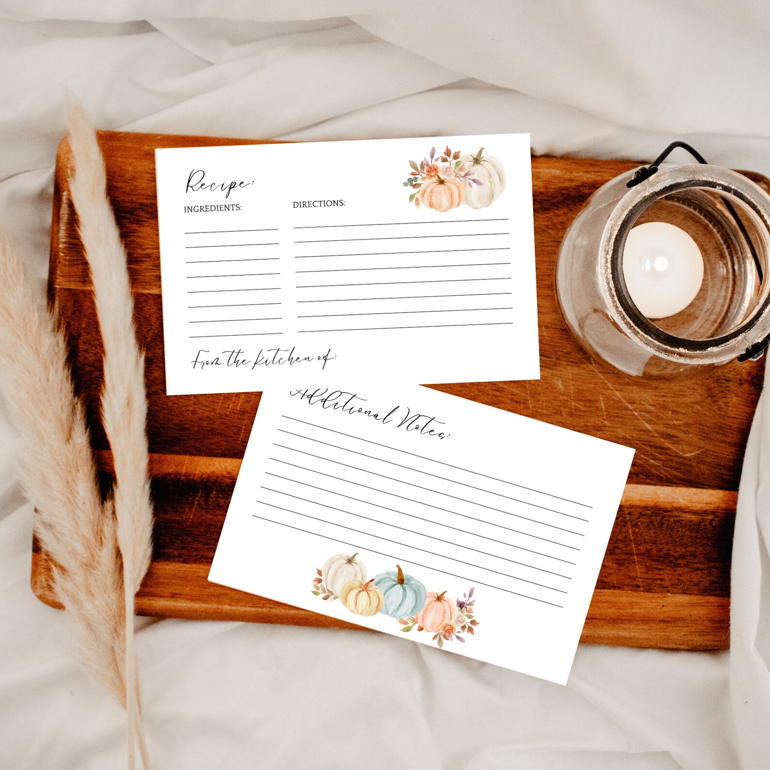 Fall Recipe Card Printable Recipe Card Fall Pumpkin - Etsy