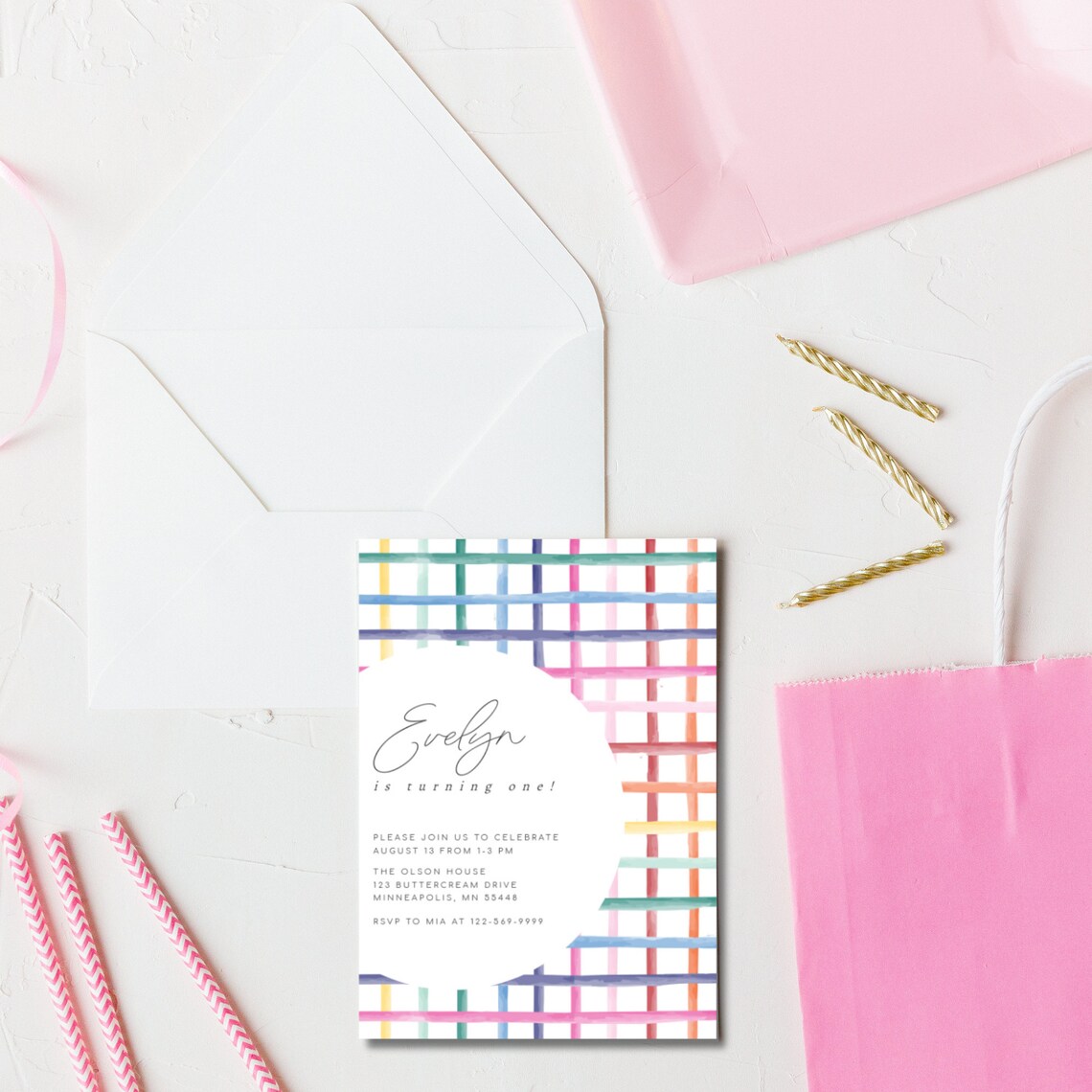 Editable Preppy Rainbow Invitation Rainbow Birthday Instant Download ...