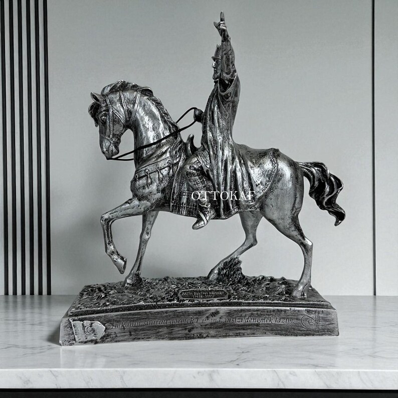 Fatih Sultan Mehmet Statue • Ottoman Warrior on Horseback Sculpture ...