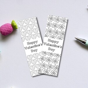 Printable Classroom Valentine's Day Cards Bookmarks - Etsy