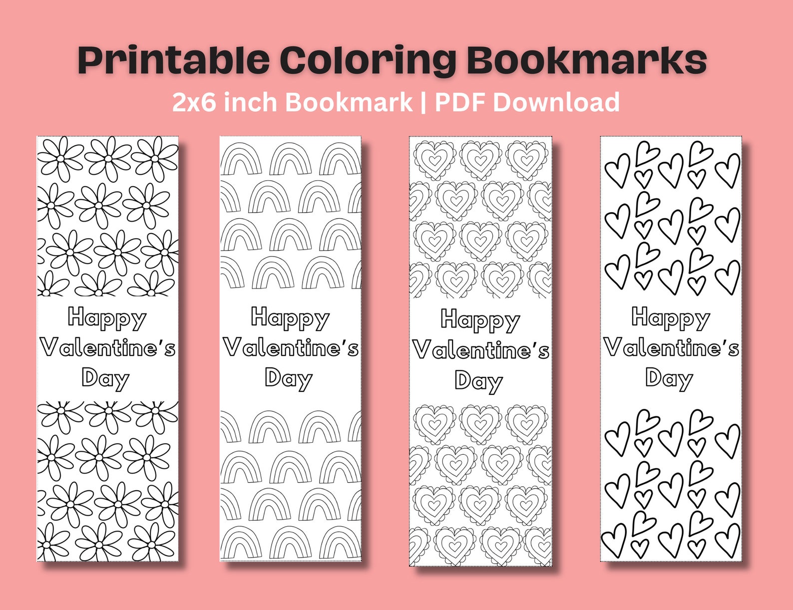 Printable Classroom Valentine's Day Cards Bookmarks - Etsy