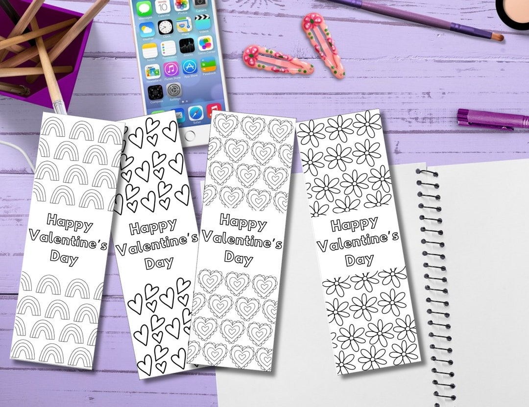 Printable Classroom Valentine's Day Cards Bookmarks - Etsy