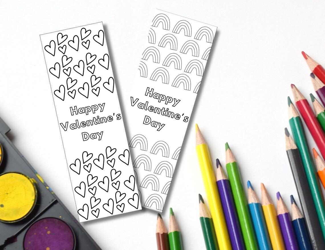Printable Classroom Valentine's Day Cards Bookmarks - Etsy