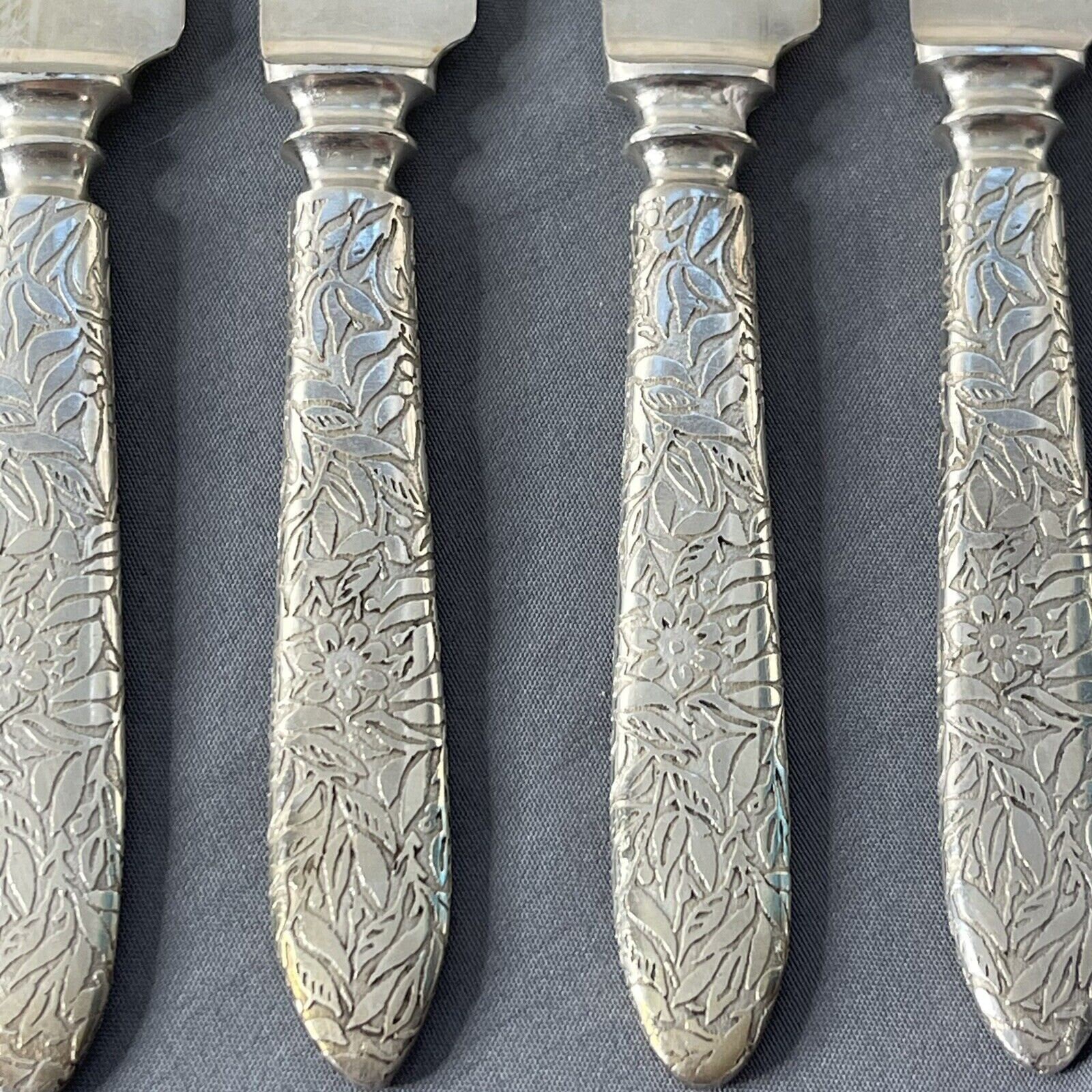6 Butter Knives Embossed Handles 1882 Rogers Silverplate Rare Floral - Etsy