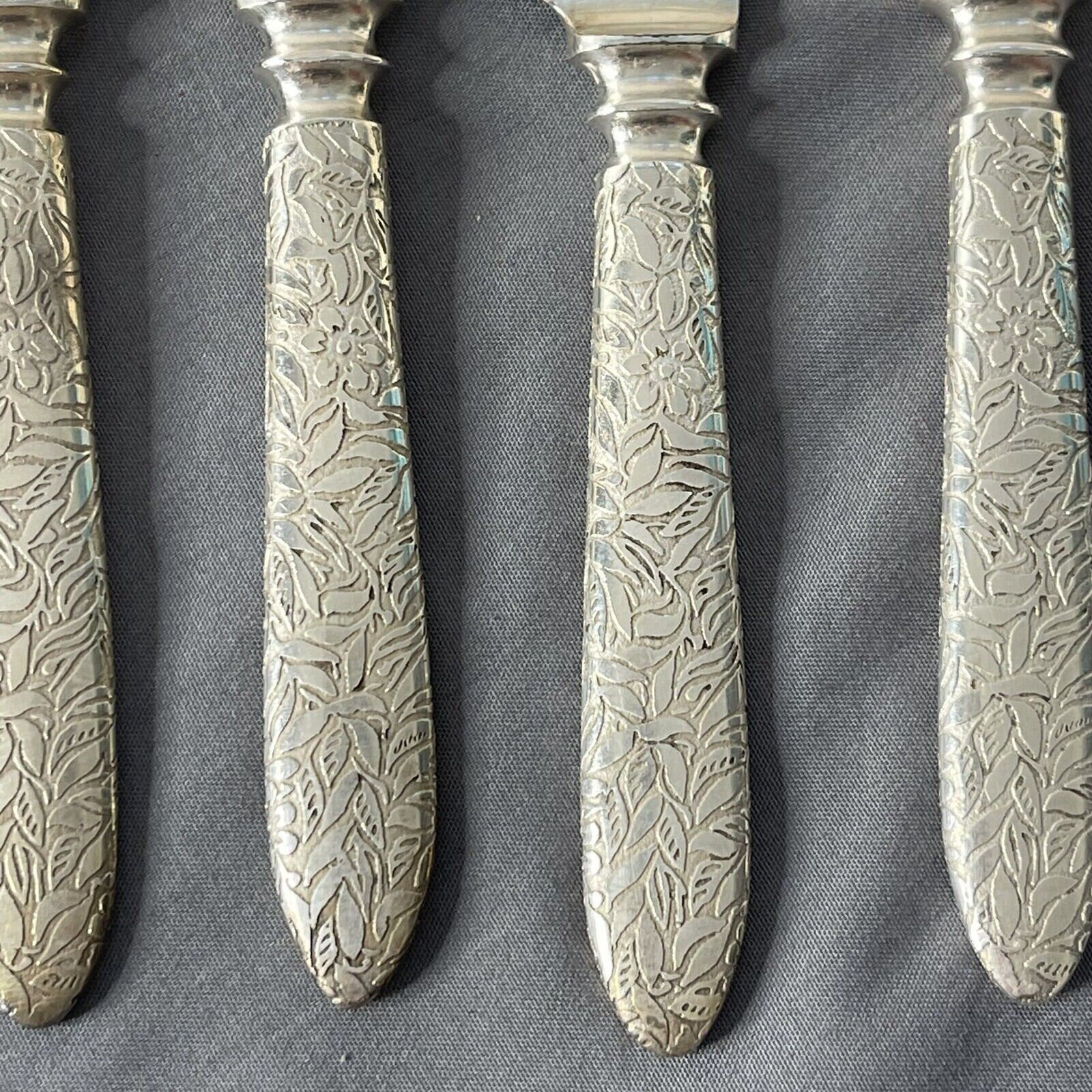6 Butter Knives Embossed Handles 1882 Rogers Silverplate Rare Floral - Etsy