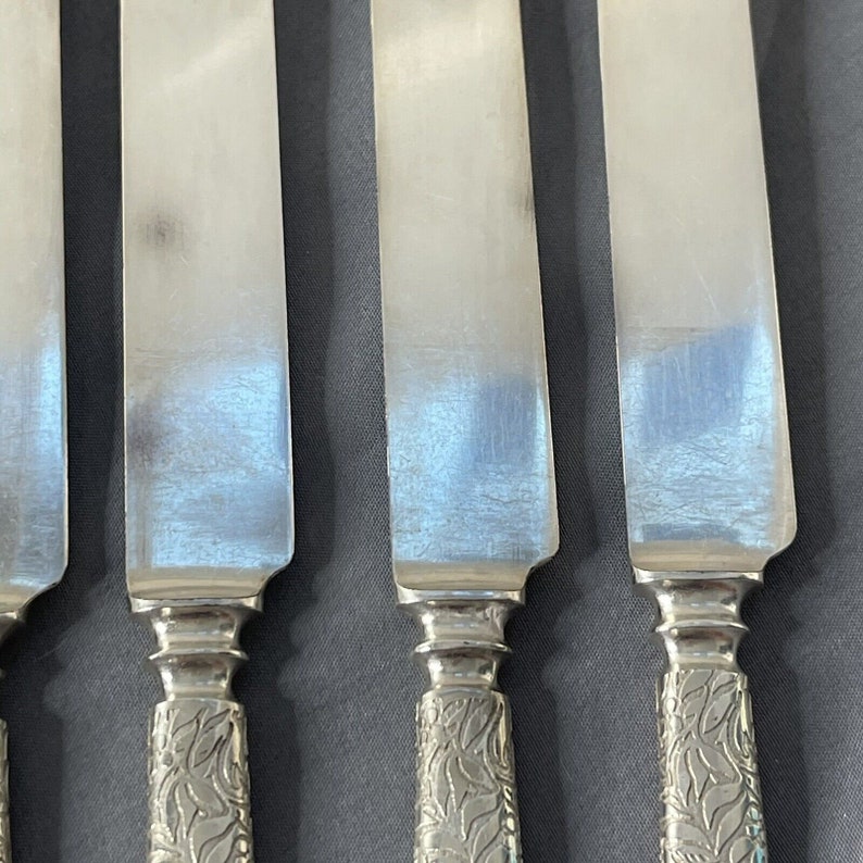 6 Butter Knives Embossed Handles 1882 Rogers Silverplate Rare Floral - Etsy