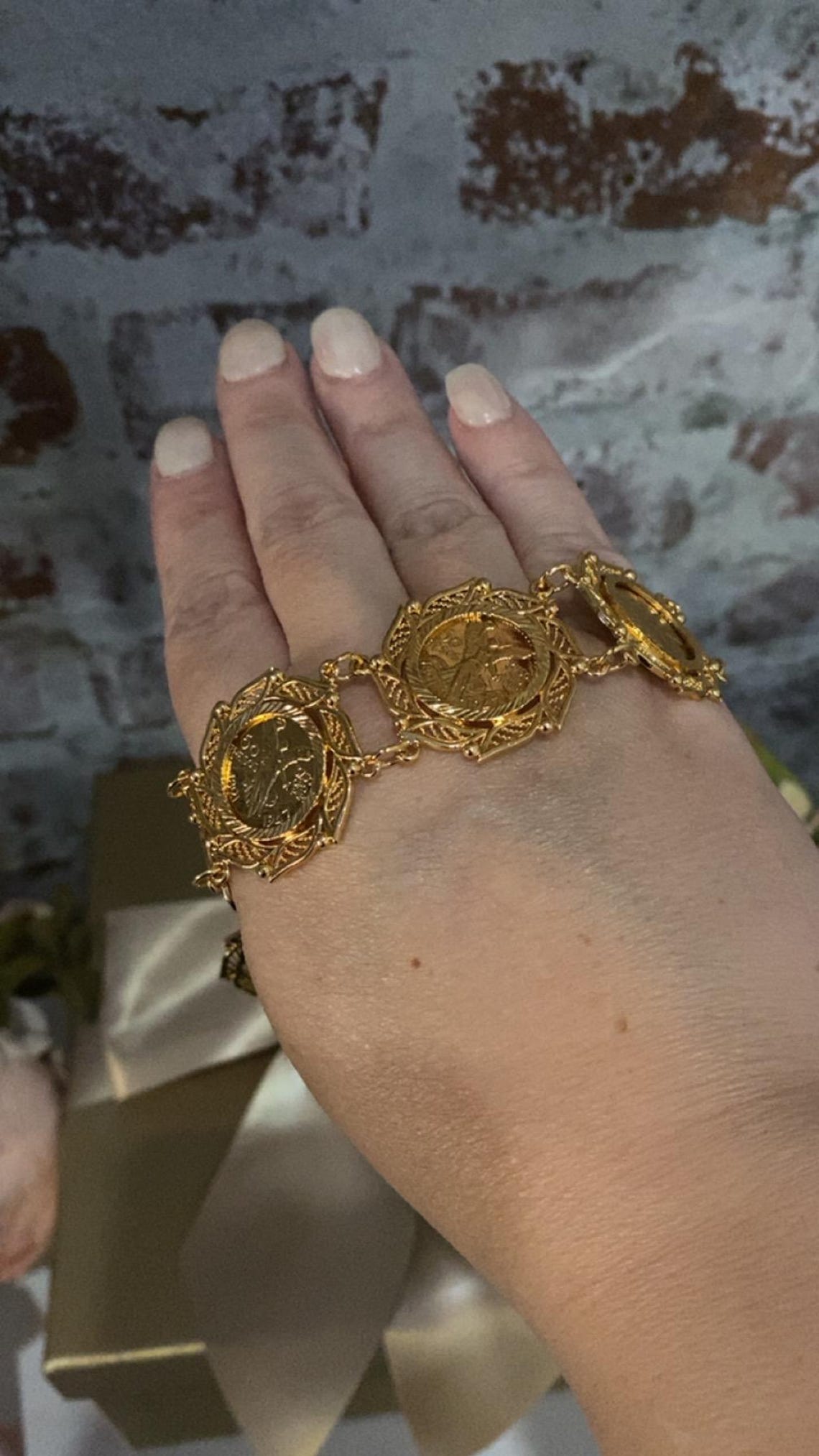 Gold Plated Mexican Peso Coin Bracelet - Etsy