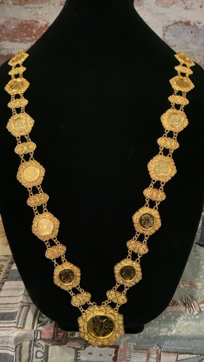 Middle -eastern Inspired 22k Goldplated Traditional Iklada Coin ...