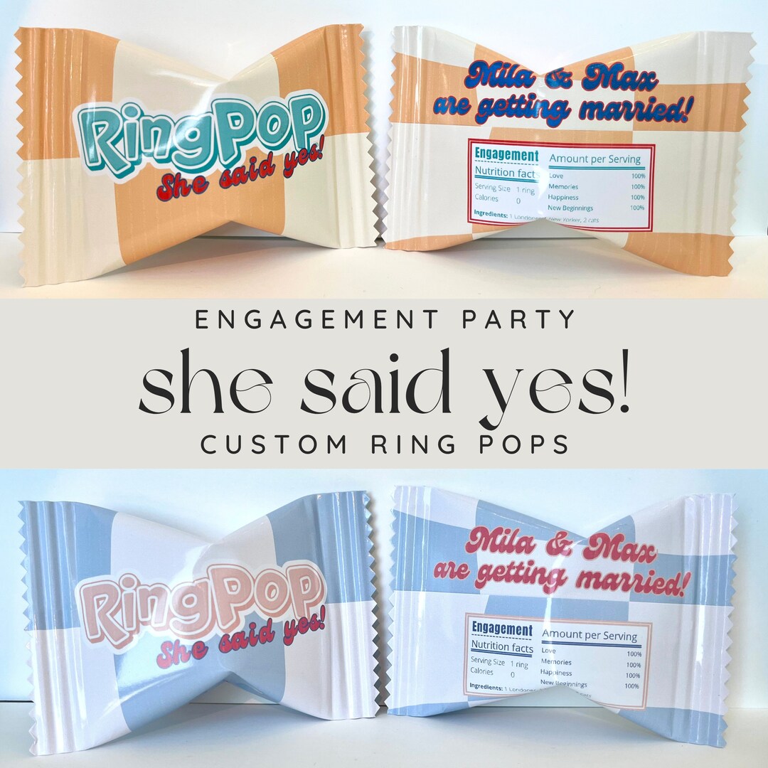 Custom Ring Pop Favors (personalized for Engagement Party) - Etsy UK