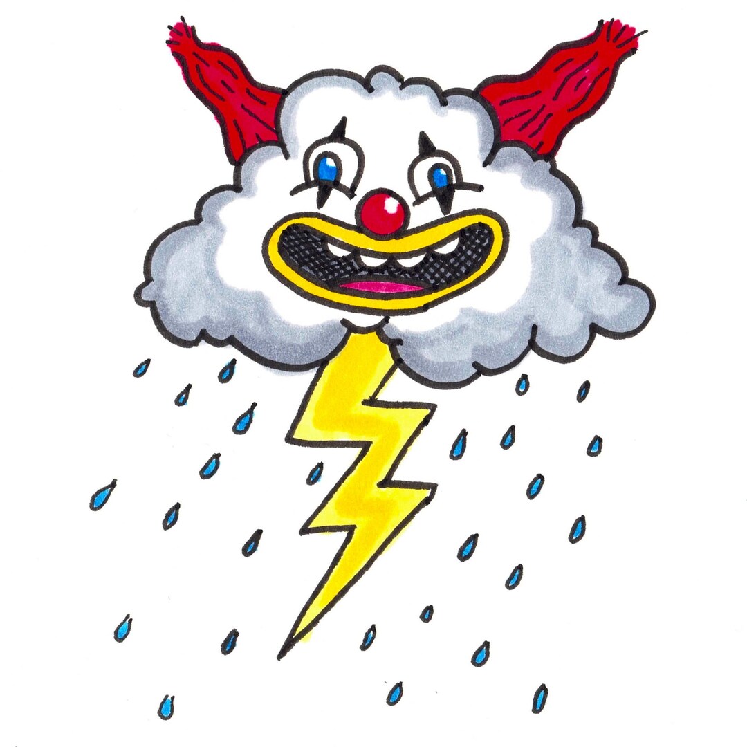 Storm Cloud With Clown Face - Etsy