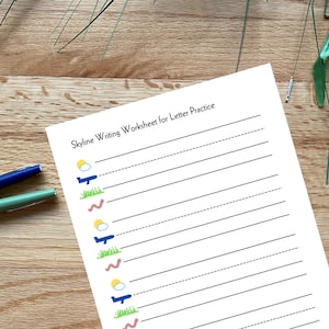 Sky Line Letter Writing Kids Letter Practice Printable - Etsy