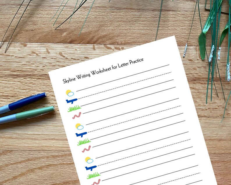Sky Line Letter Writing Kids Letter Practice Printable - Etsy