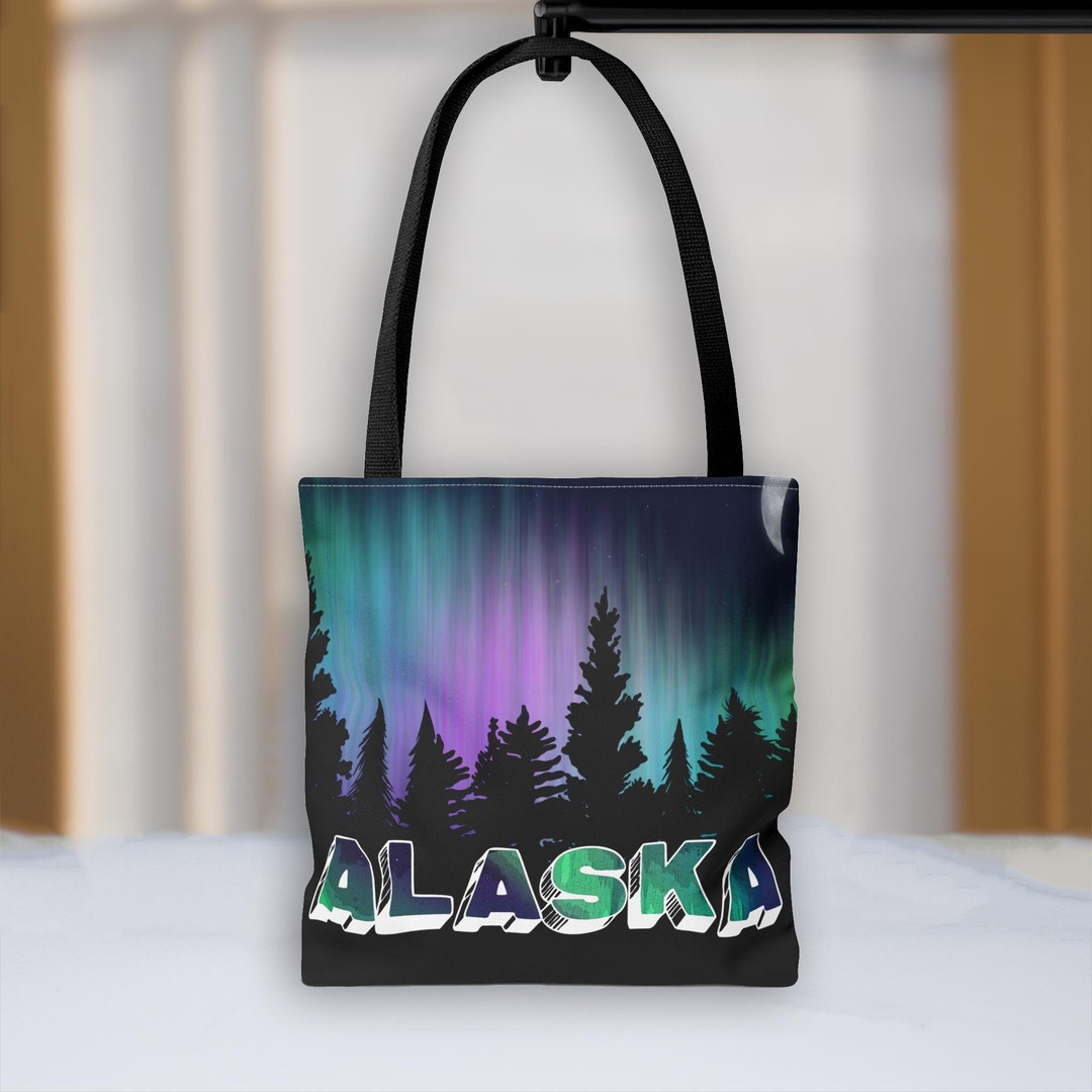 Northern Lights Alaska Tote Bag, Aurora Borealis Carry Bag, Large ...