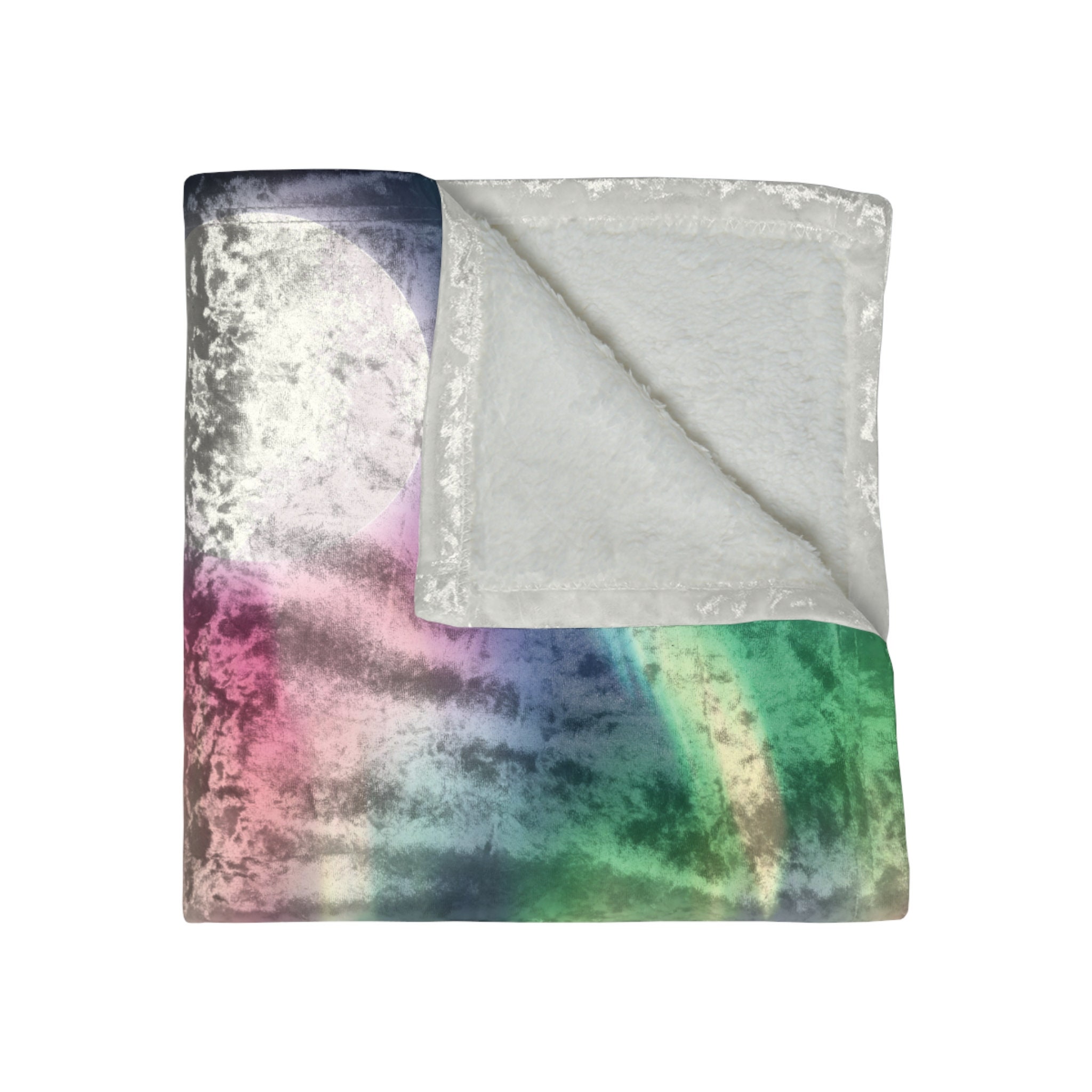 Rainbow Northern Lights Crushed Velvet Blanket, Aurora Borealis Fuzzy ...