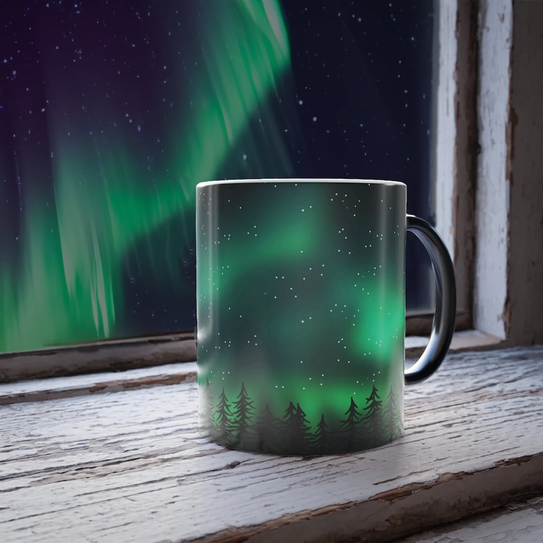 Northern Lights Mug, Color Changing Cup, Aurora Borealis Mug, Heat ...