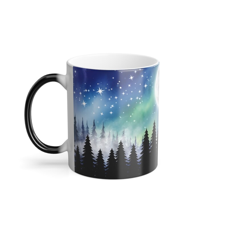 Color Changing Moon Coffee Mug, Northern Lights Celestial Moon Color ...