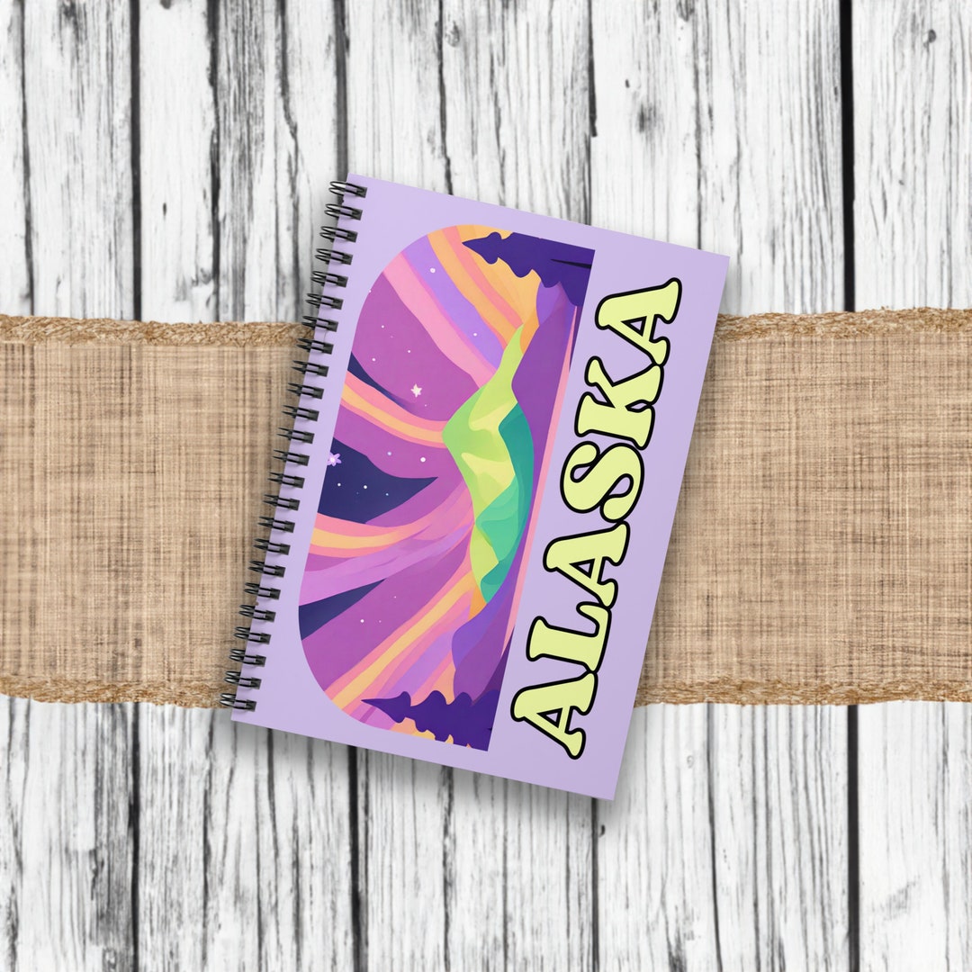 Northern Lights Alaska Notebook, Lavender Purple Aurora Borealis ...