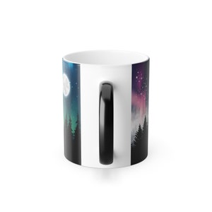 Aurora Borealis Moon Mug, Color Changing Northern Lights Cup, 11oz ...