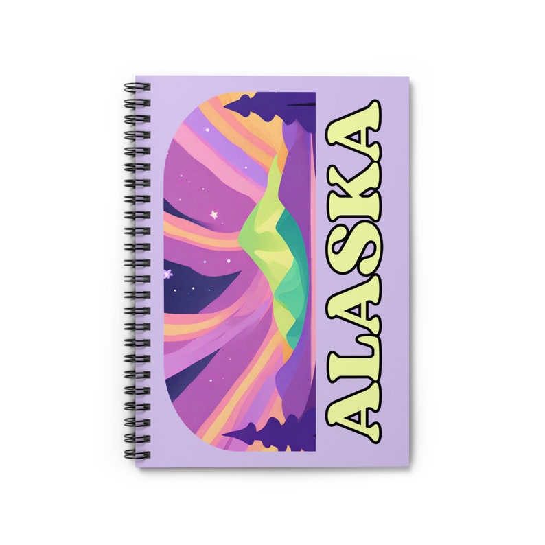 Northern Lights Alaska Notebook, Lavender Purple Aurora Borealis ...