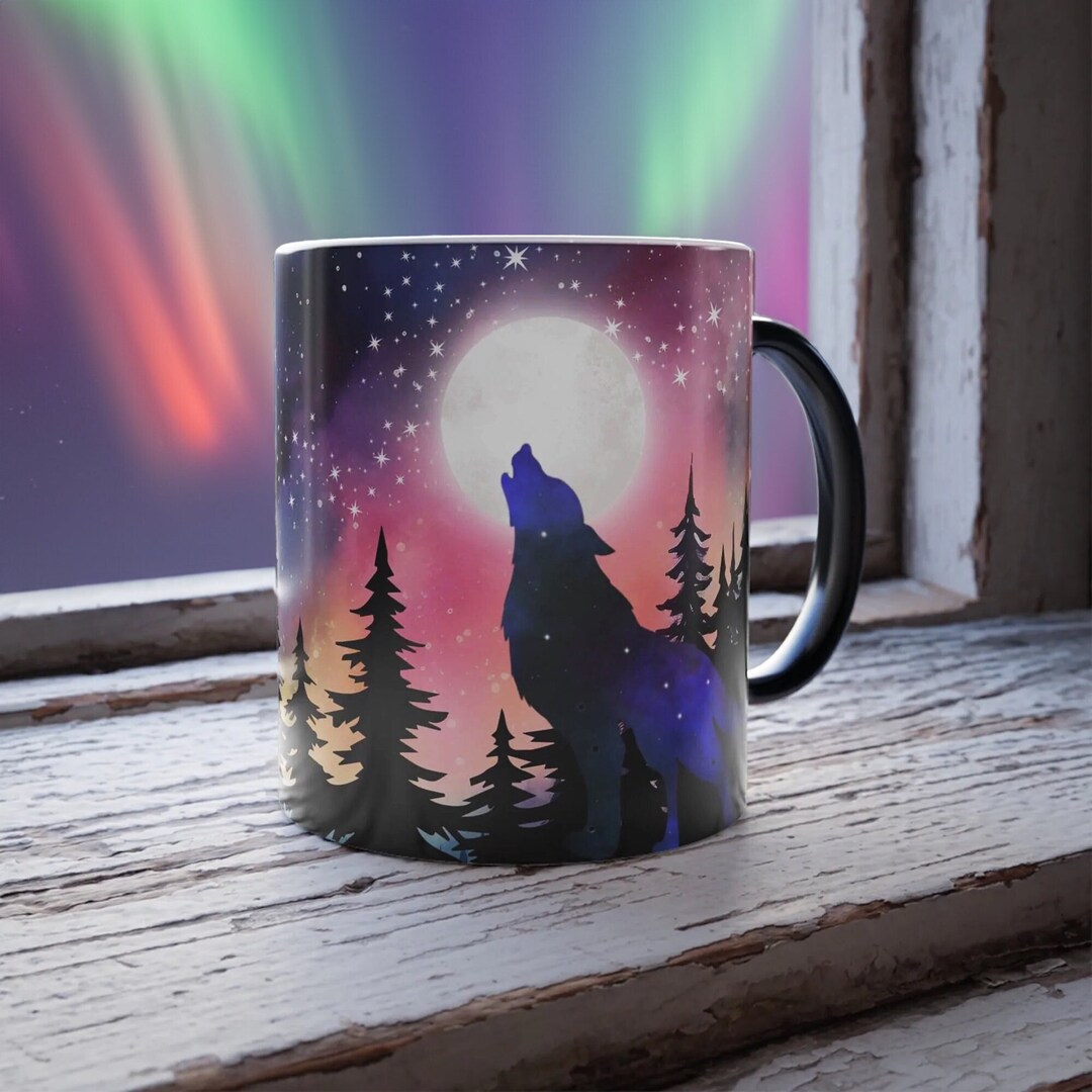 Custom Color Changing Northern Lights Mug, Personalized Aurora Borealis ...