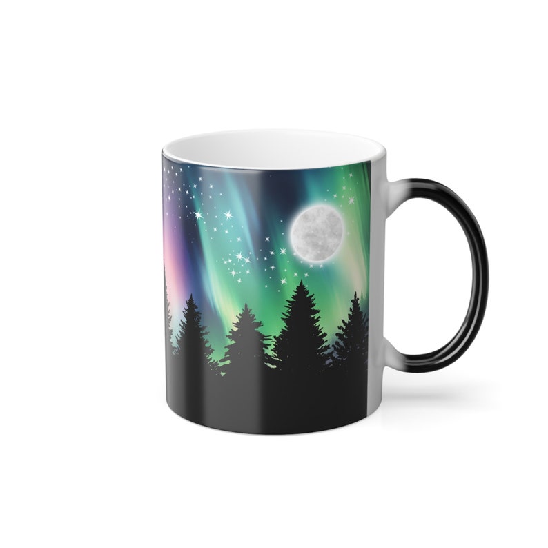 Celestial Moon Color Changing Mug, 11oz Color Morphing Northern Lights ...
