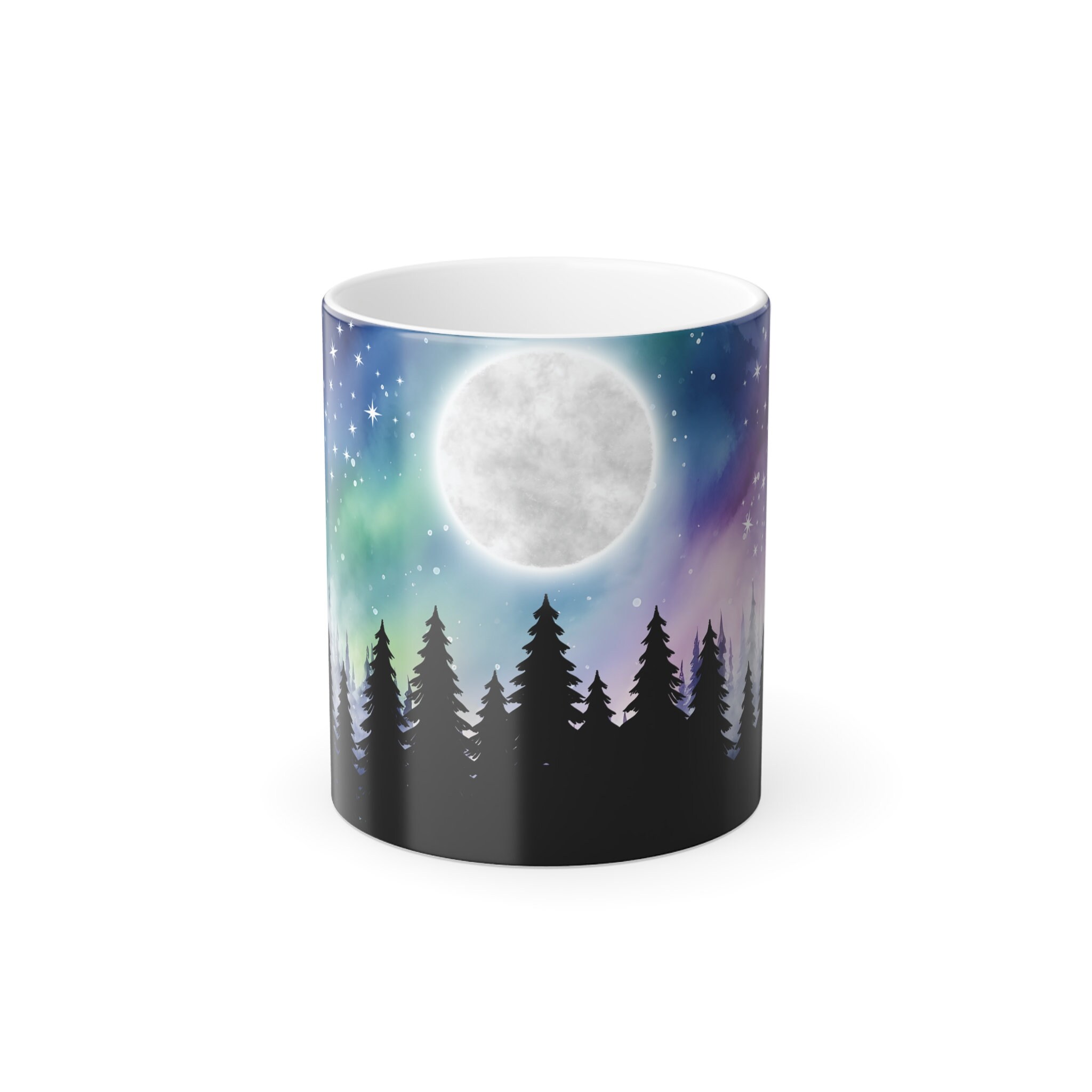 Color Changing Moon Coffee Mug, Northern Lights Celestial Moon Color ...