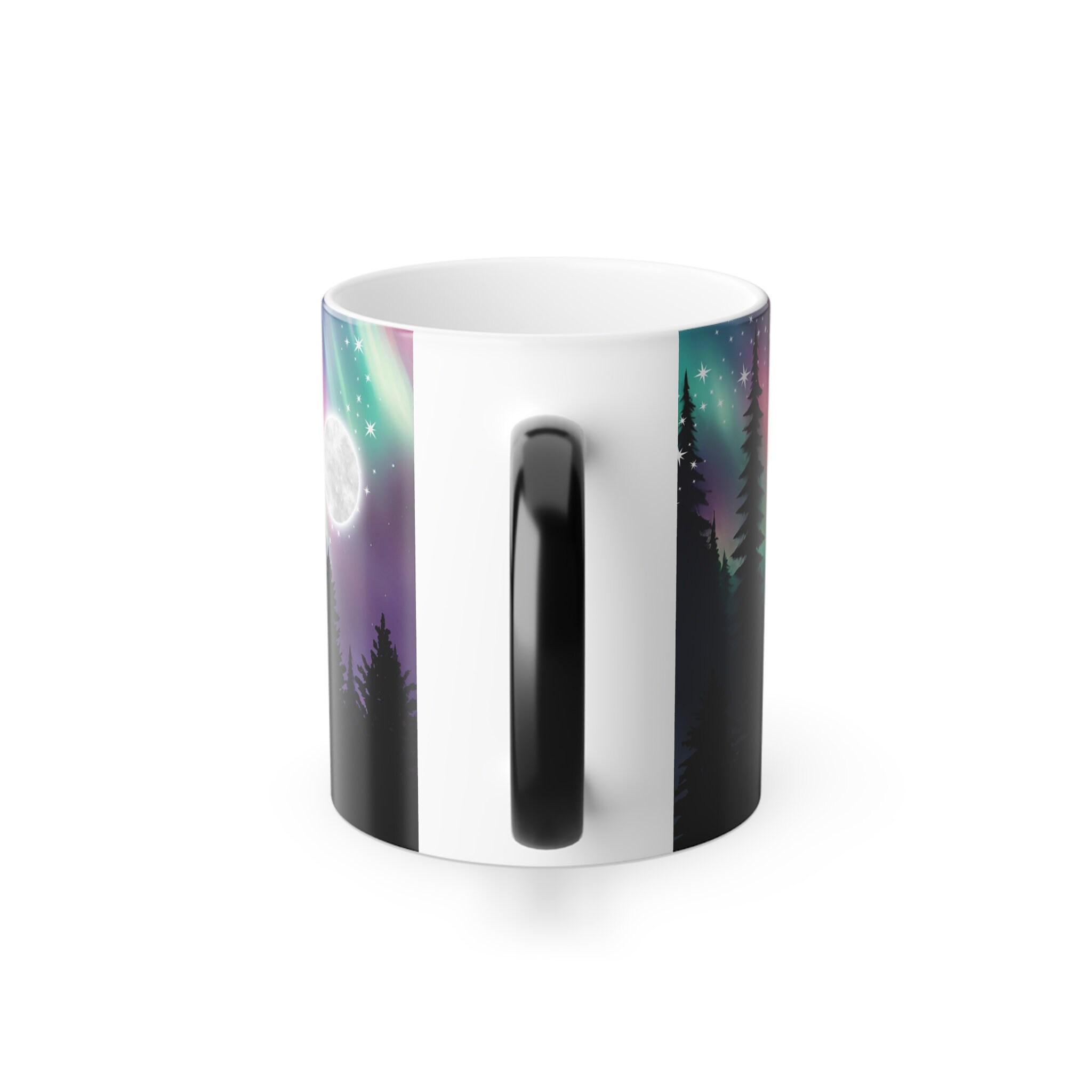 Northern Lights Moon Coffee Mug, Celestial Moon Color Changing Cup ...