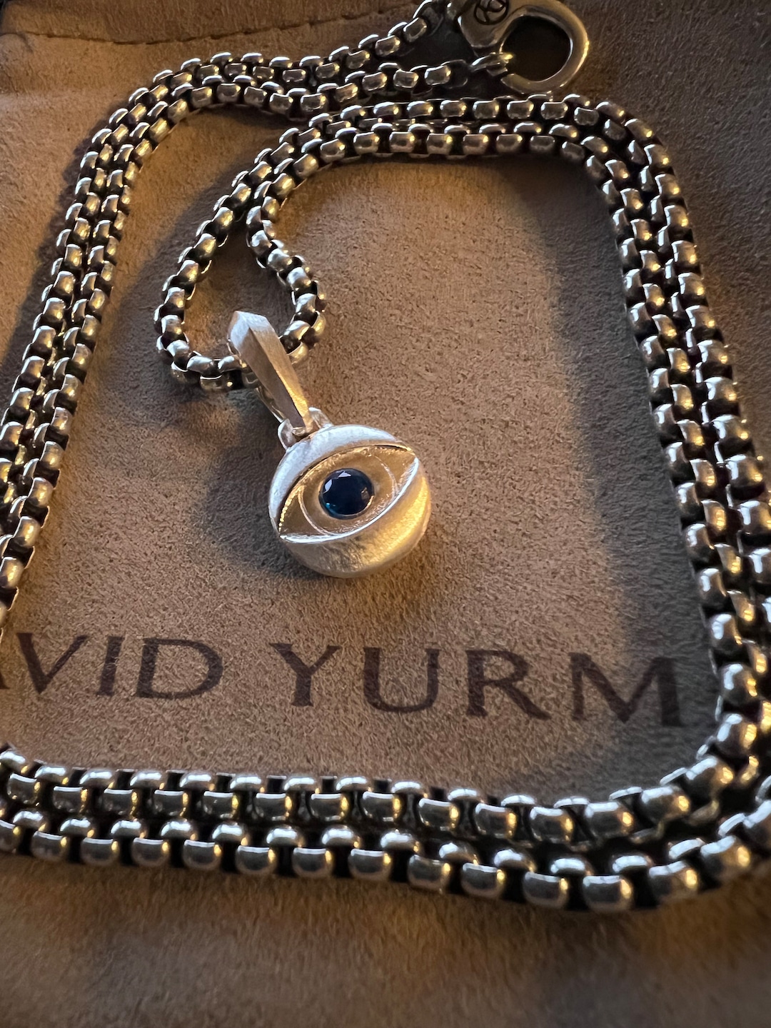David Yurman Evil Eye Amulet & 22 Box Chain in Sterling - Etsy