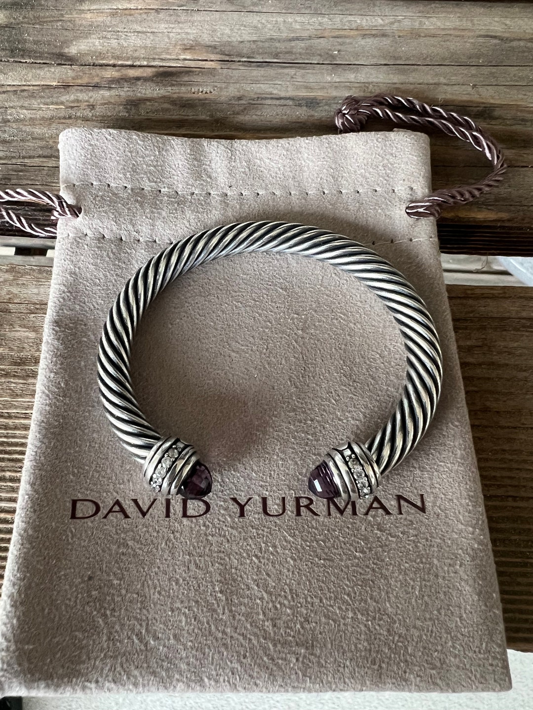 David Yurman 7MM Amethyst Cable Classic Cuff Bracelet in - Etsy