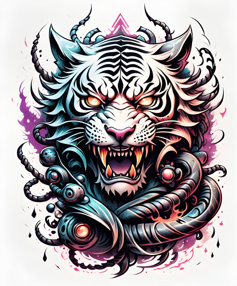 8 Tiger Tattoo Art Designs by RJ Derby - Etsy