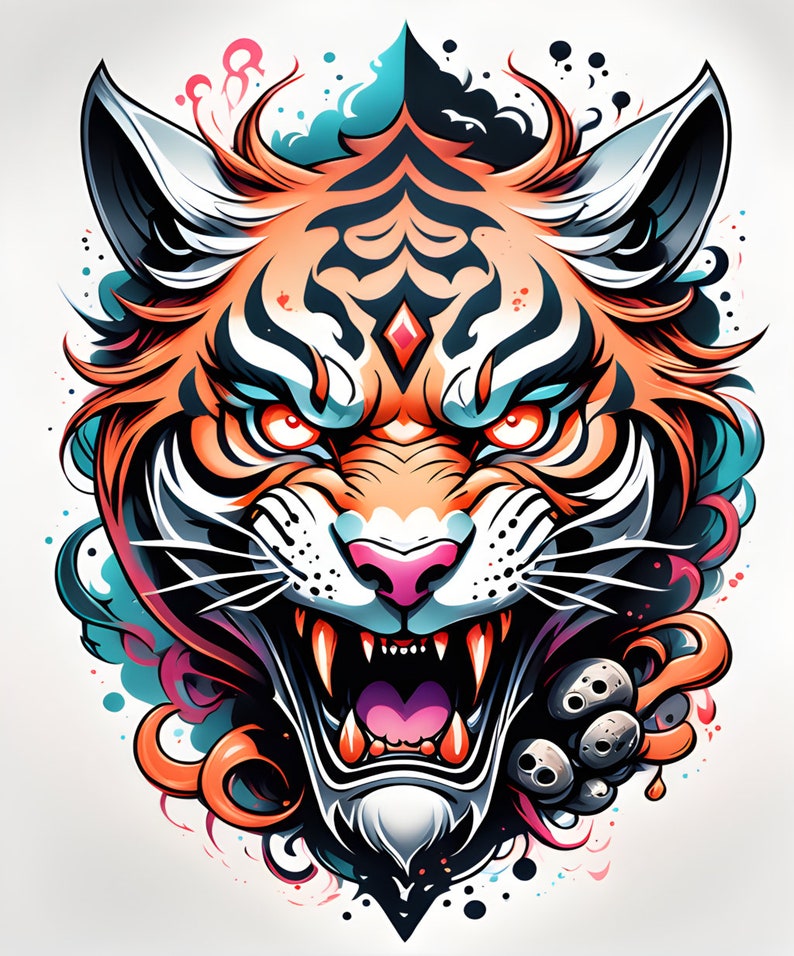 8 Tiger Tattoo Art Designs by RJ Derby - Etsy