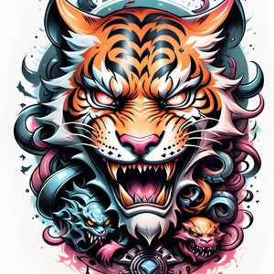 8 Tiger Tattoo Art Designs by RJ Derby - Etsy