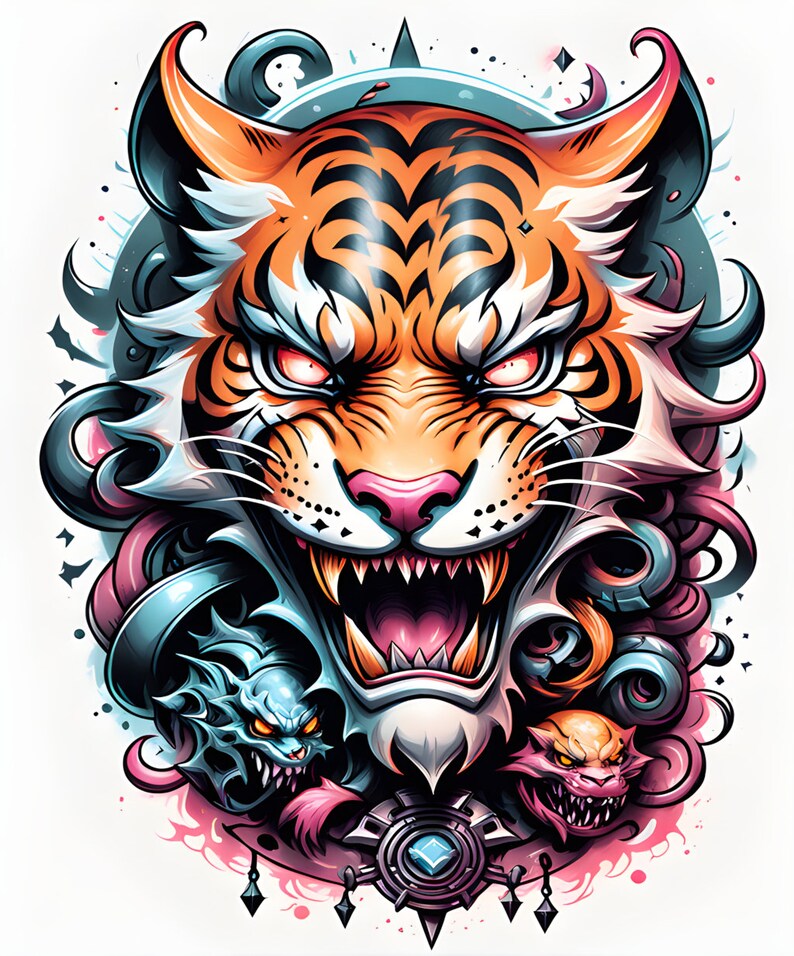8 Tiger Tattoo Art Designs by RJ Derby - Etsy