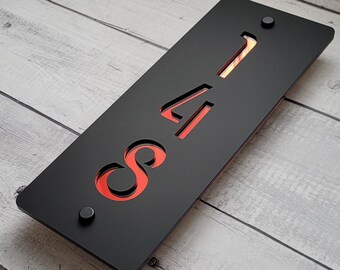 MODERN HOUSE SIGN House Number Vertical House Sign 150mm X 300mm 190mm ...
