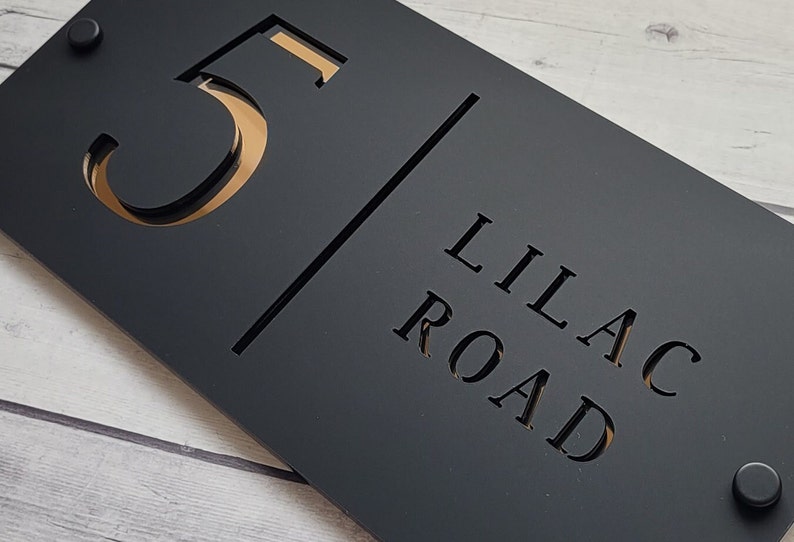 MODERN HOUSE SIGN Address Plaque House Number House Signs 290 X 140mm ...