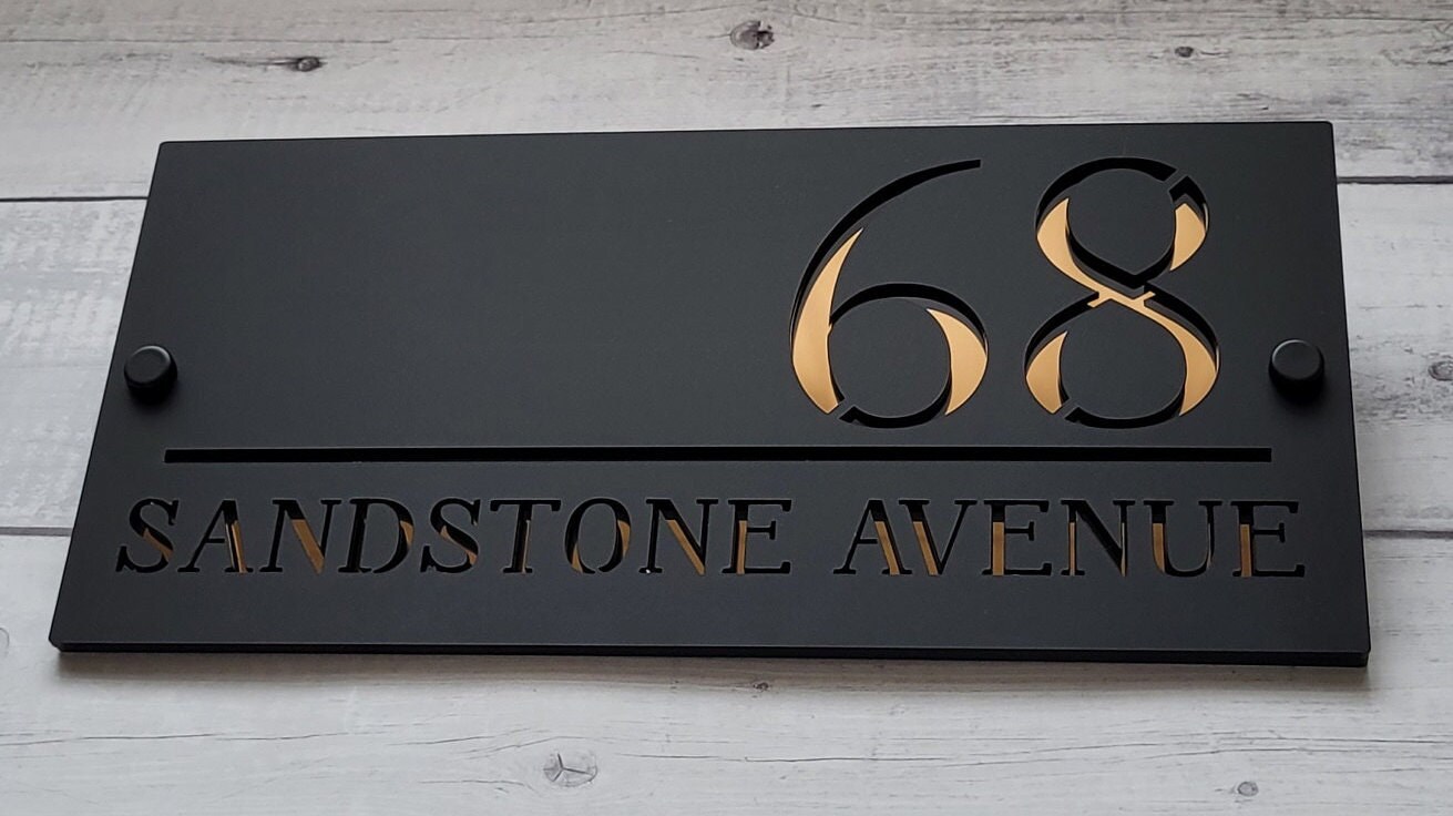 MODERN HOUSE SIGN Address Plaque House Number House - Etsy